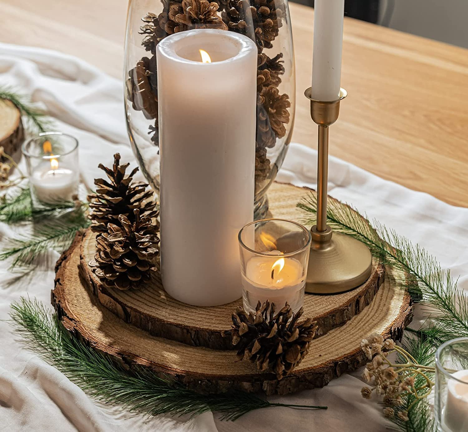 Rustic Charm: Wood Stumps Table Decor - Trendy Home Hacks
